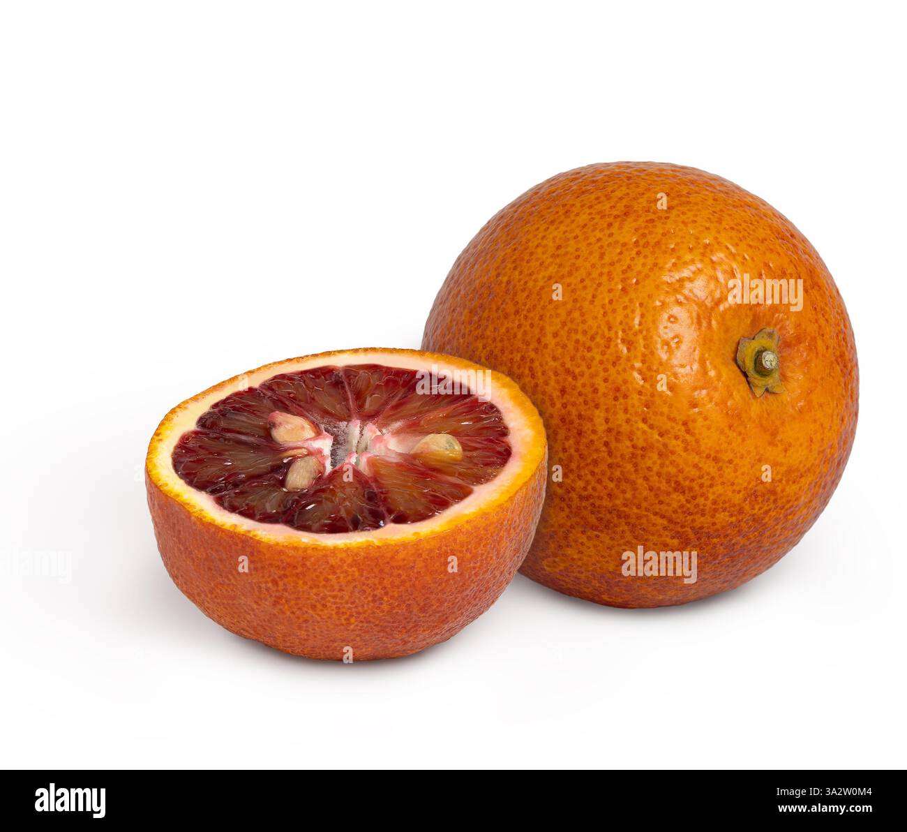 Sicilian blood red orange sliced isolated with shadow Stock Photo - Alamy
