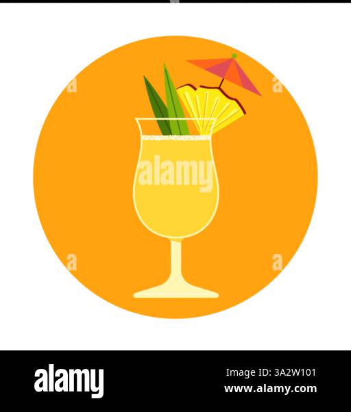 Pina colada in pineapple Stock Vector Images - Alamy