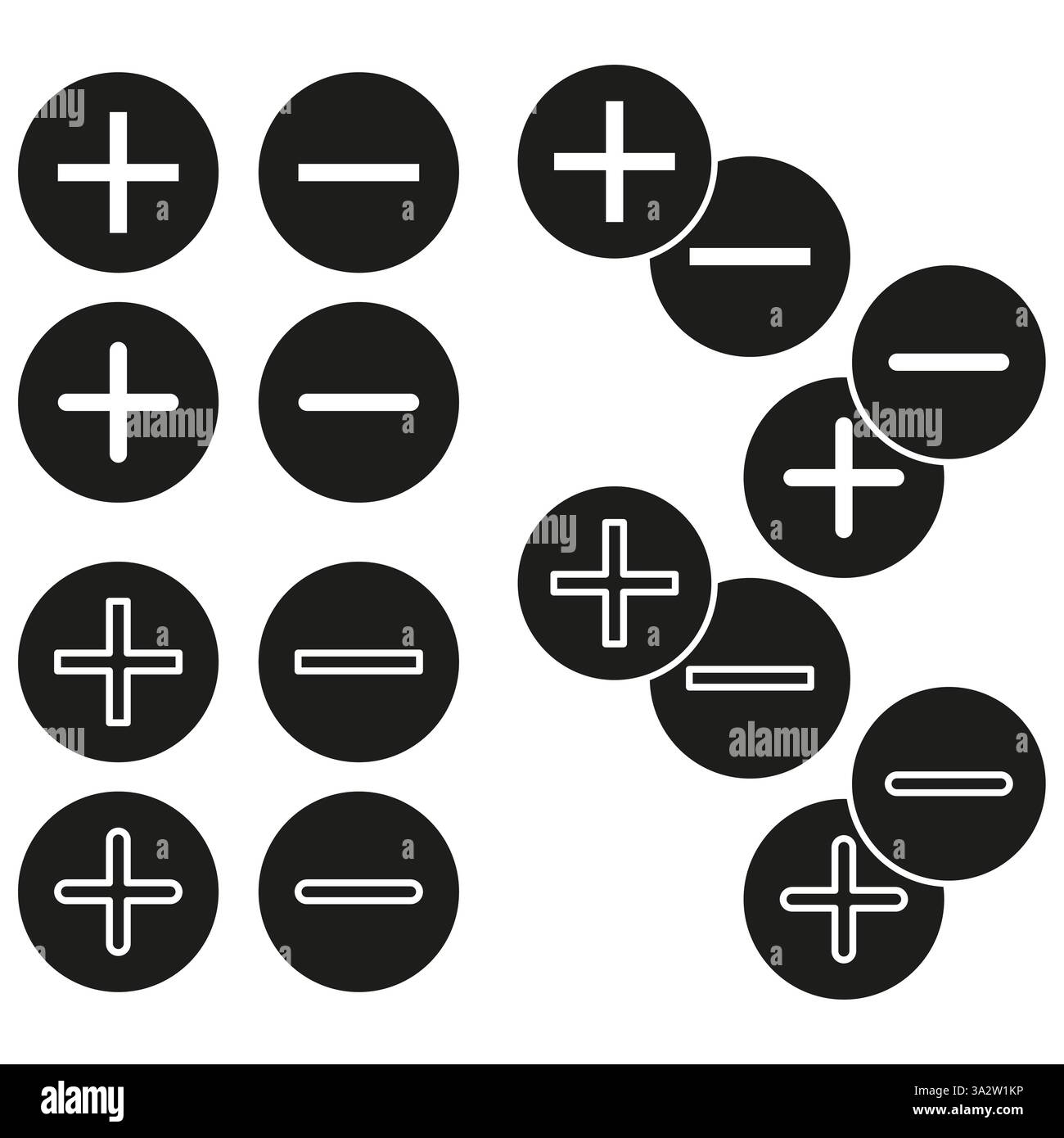 Plus minus icon. Zoom button symbol. Scale adjust image. Vector control ...