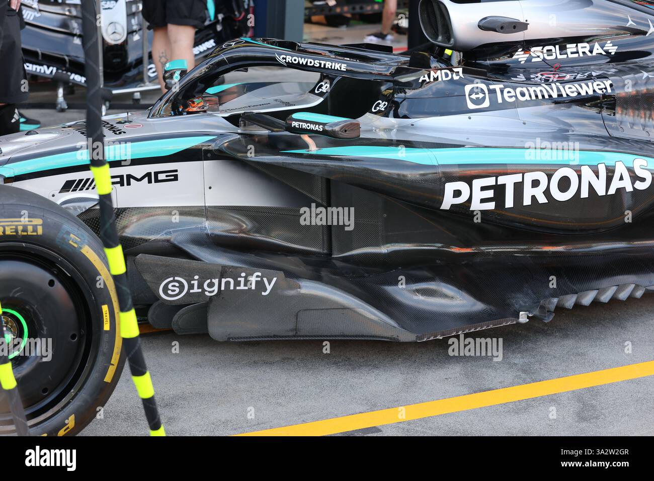 Mercedes AMG F1 Team W16, mechanical detail sidepod flor fence floor ...