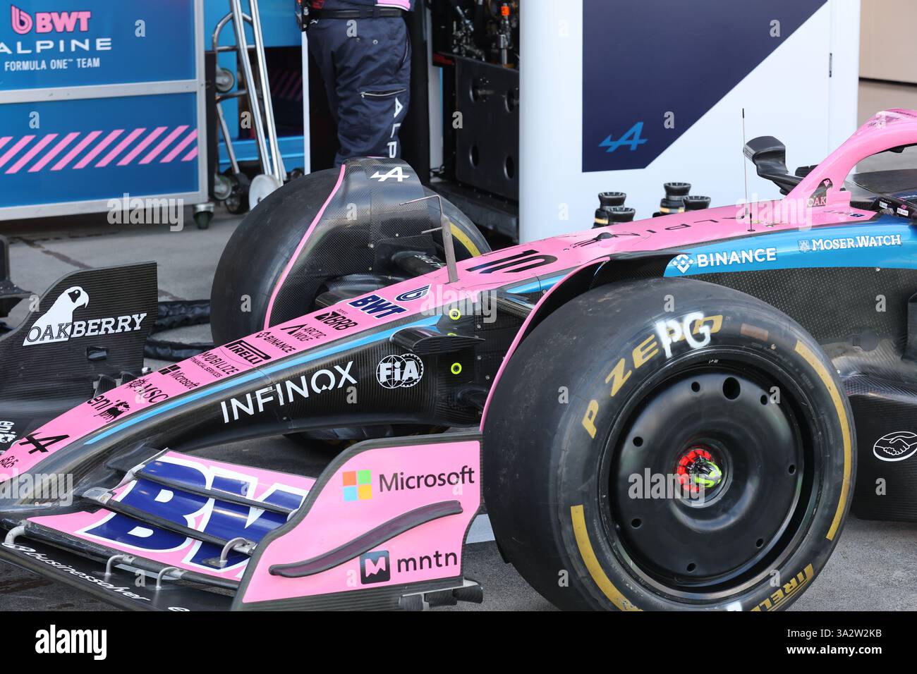 Alpine F1 Team A525, mechanical detail nose front suspension during the Formula 1 Louis Vuitton ...