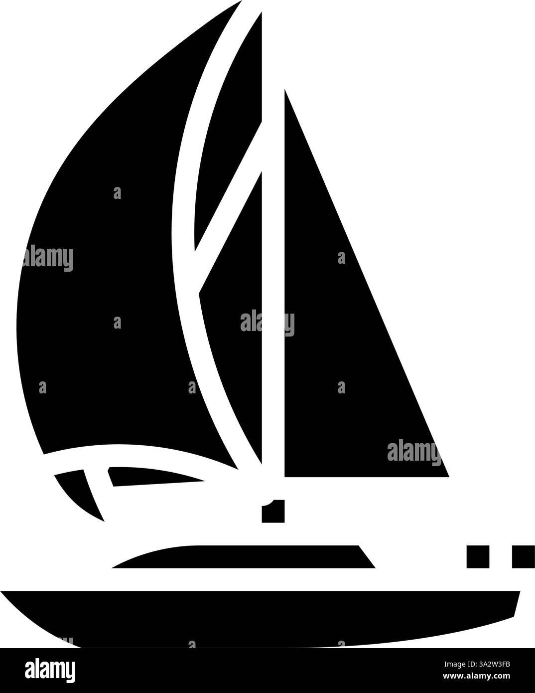 spinnaker sail sailing sport glyph icon vector illustration Stock ...
