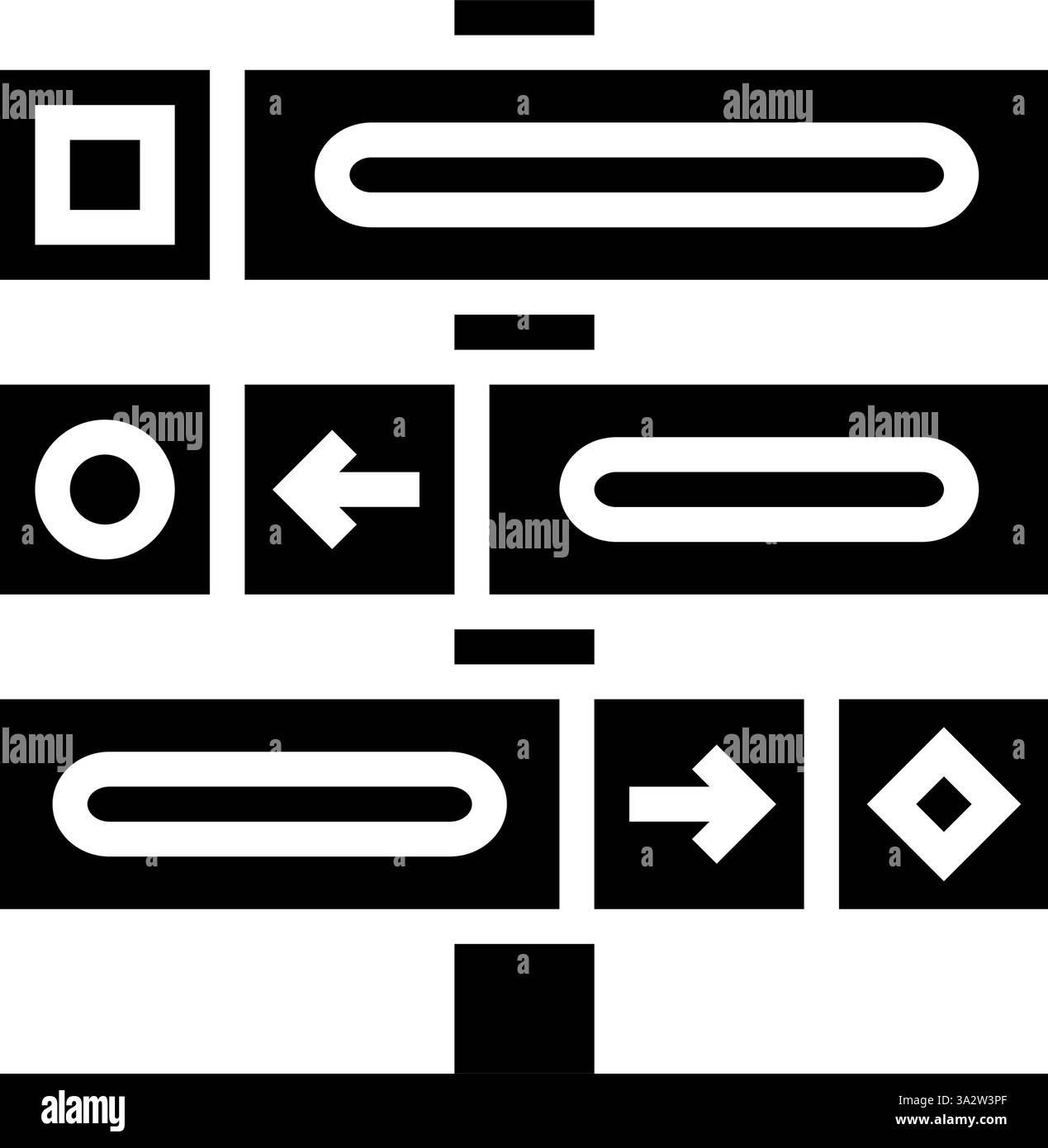 trail marker mountain skiing glyph icon vector illustration Stock ...