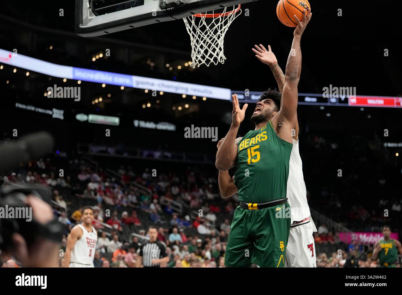 MAR 13 2025: Baylor Bears forward Norchad Omier (15) gets a shot off ...