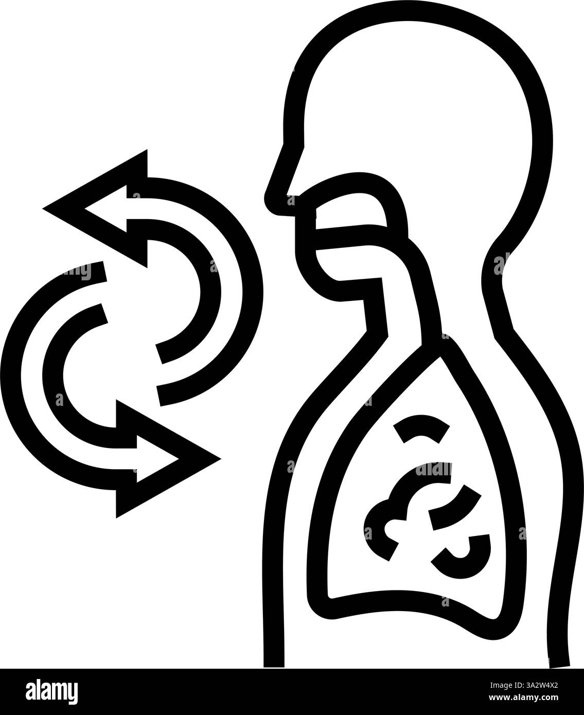 breathing exercise arrows recovery wellness line icon vector ...
