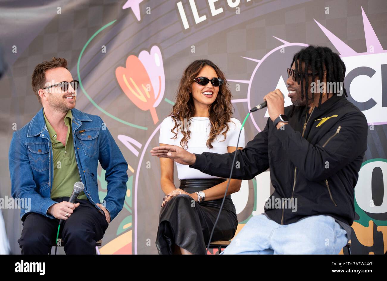 Austin, TX. March 9, 2025. Cast of Ash (SXSW debut), including Aaron ...