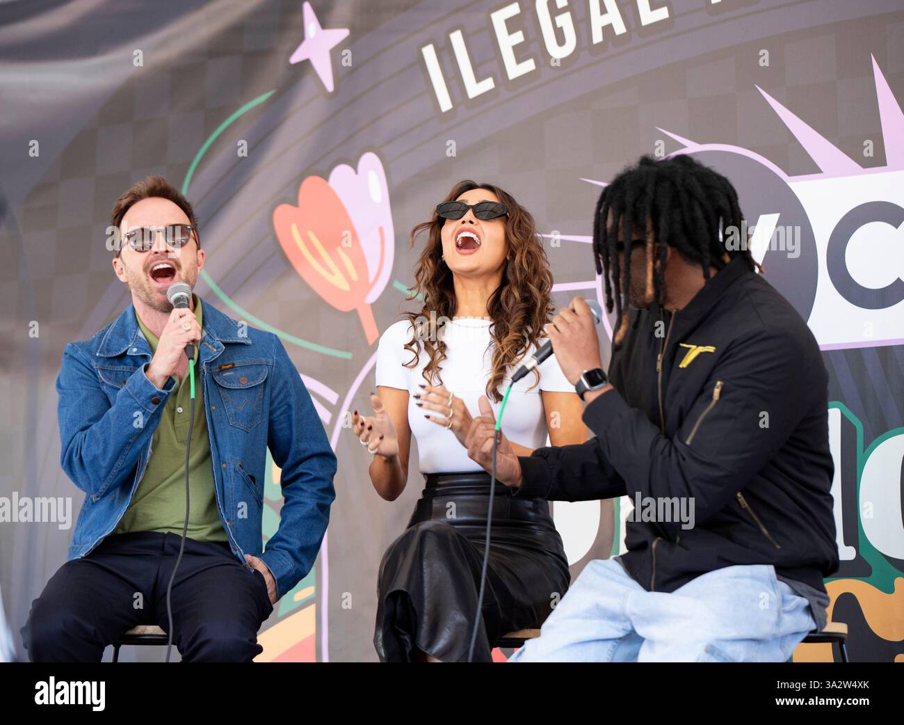 Austin, TX. March 9, 2025. Cast of Ash (SXSW debut), including Aaron ...