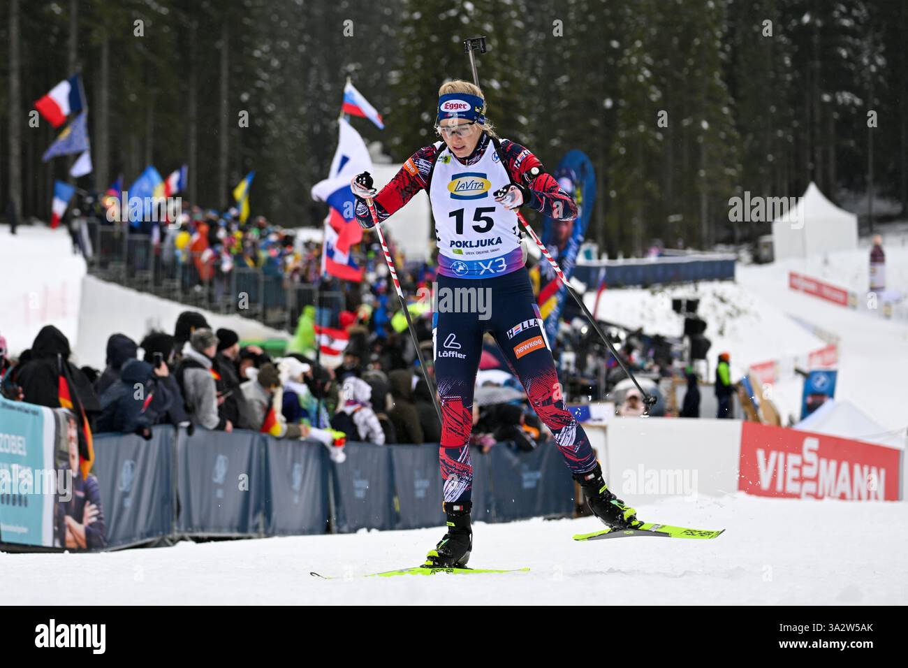 Lisa Theresa Hauser of Austria in action during the Women's 12,5 km ...