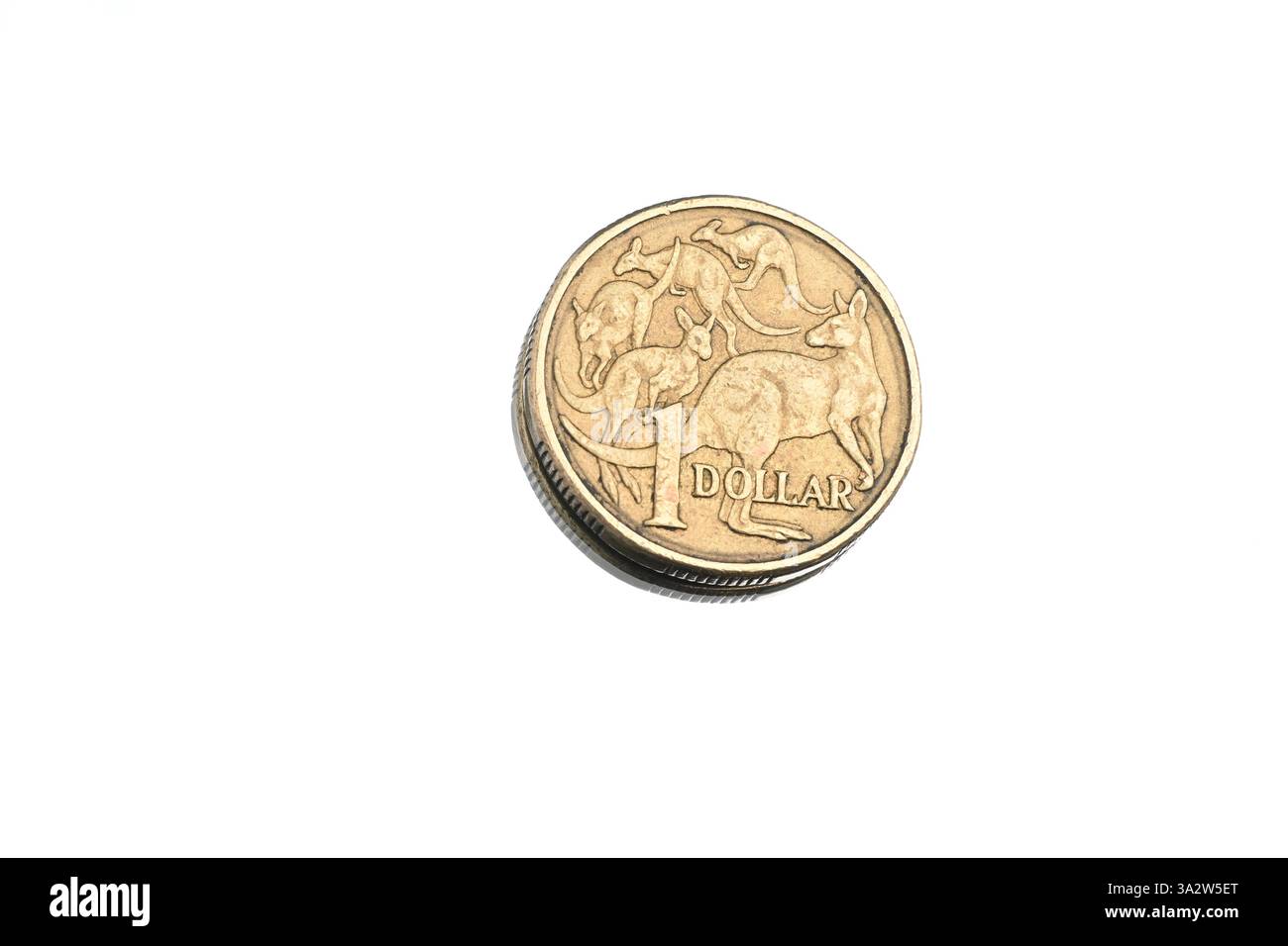A 1 Australian Dollar (AUD) coin is seen in Canberra, Australian ...