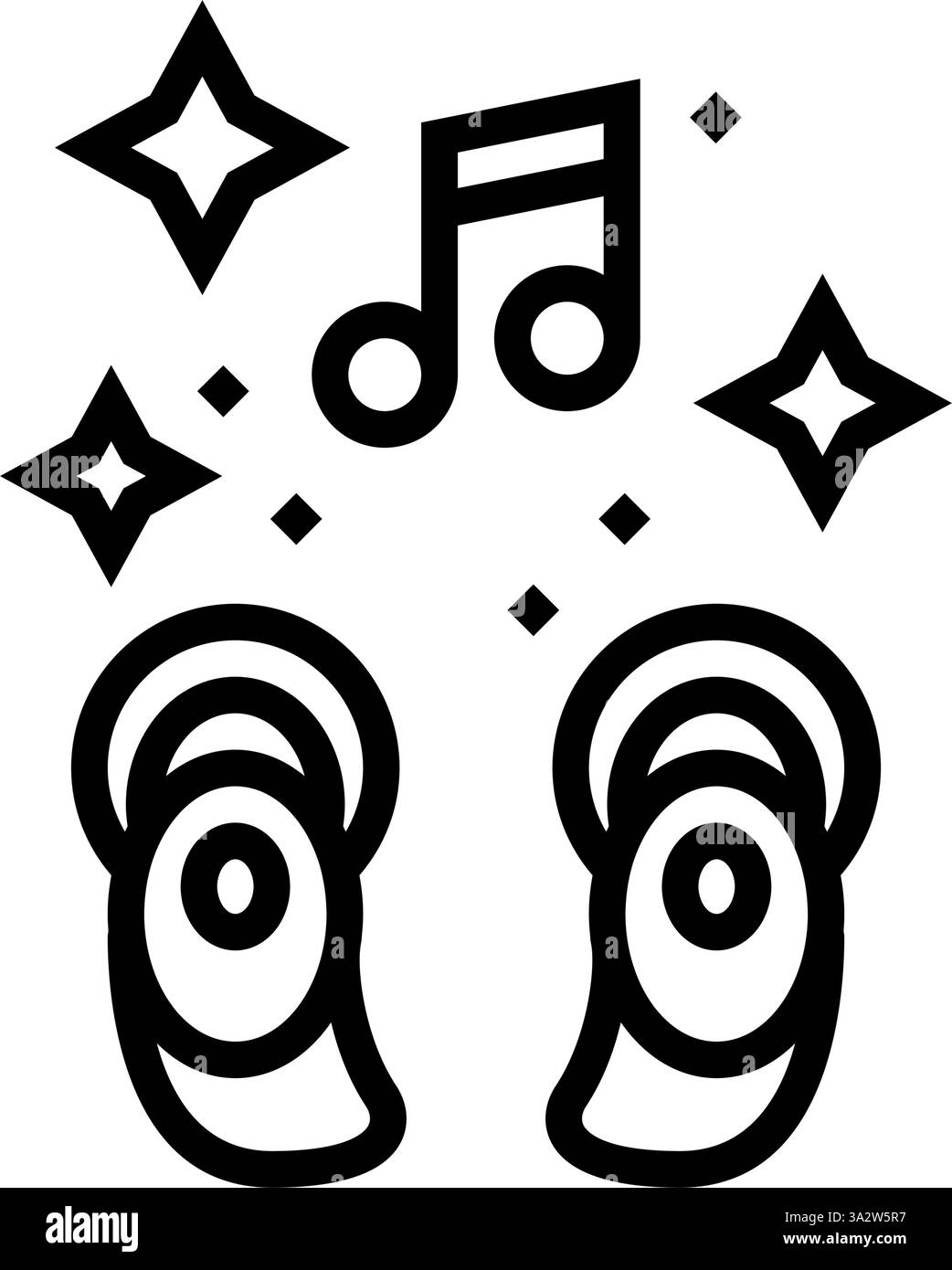 earbuds playing soothing sounds line icon vector illustration Stock ...