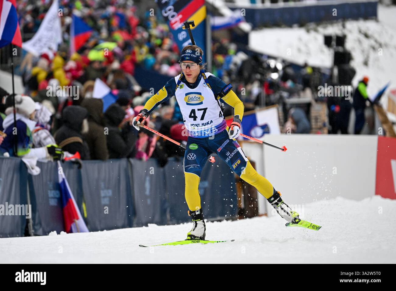 Anna Magnusson of Sweden in action during the Women's 12,5 km Short ...