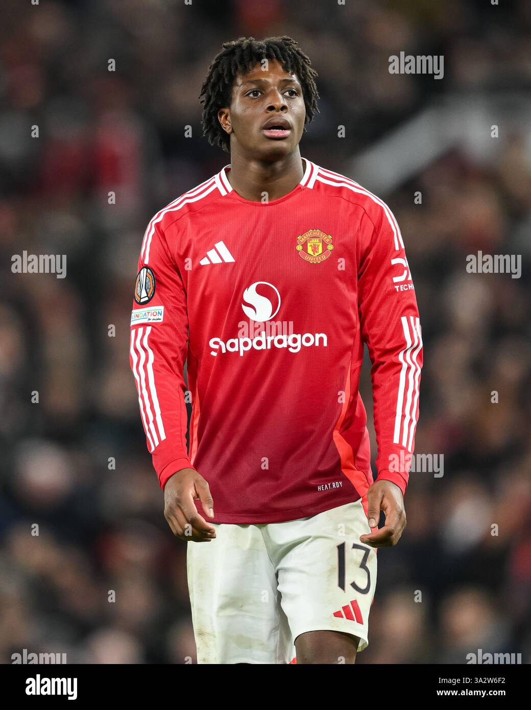 Patrick Dorgu of Manchester United during the UEFA Europa League Last ...