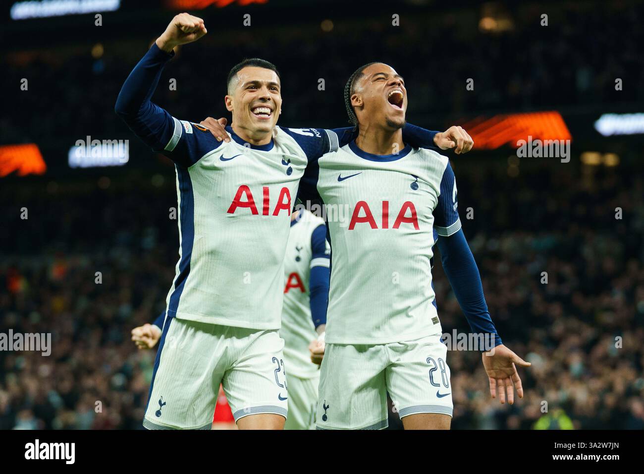 London, UK. 13th Mar, 2025. Wilson Odobert of Tottenham Hotspur ...