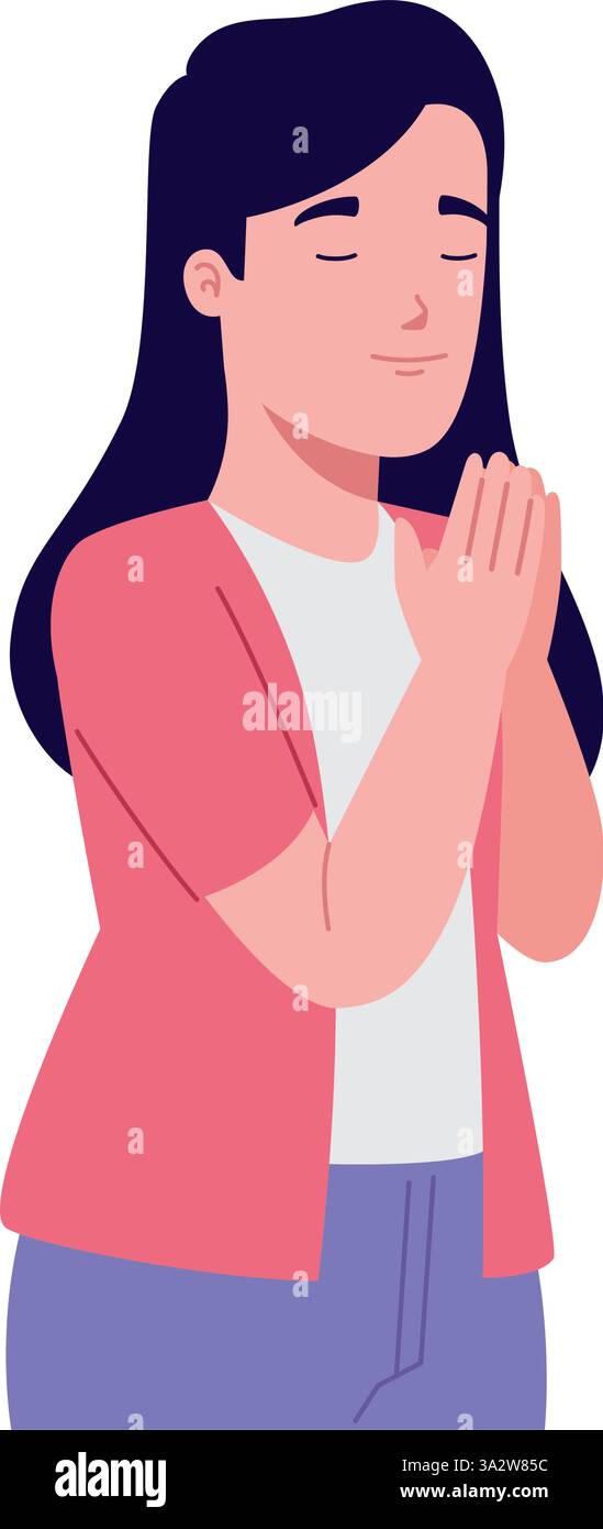 Student Praying Thoughtful Stock Vector Image & Art - Alamy