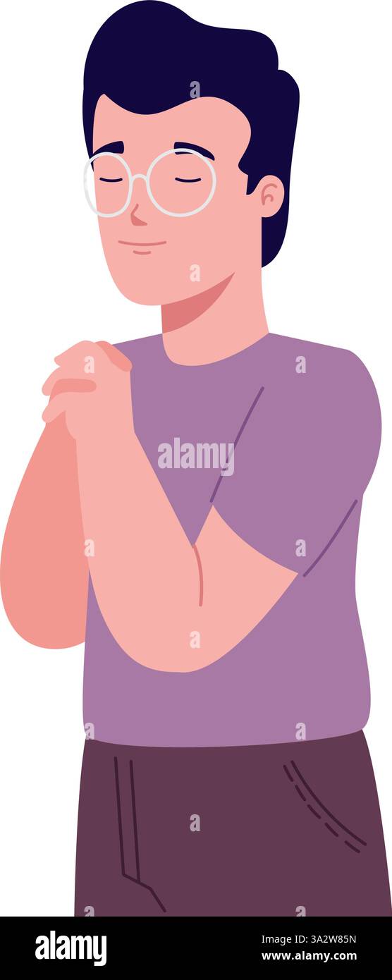 Student Praying Spiritual Stock Vector Image & Art - Alamy