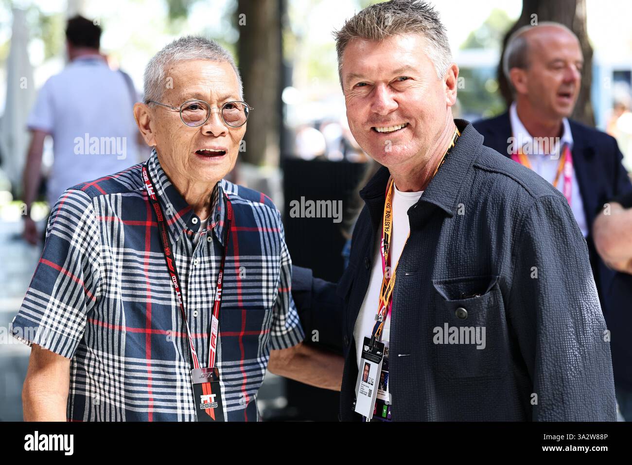 MELBOURNE, AUSTRALIA - MARCH 14: Colin Syn (L), Singapore GP appears ...