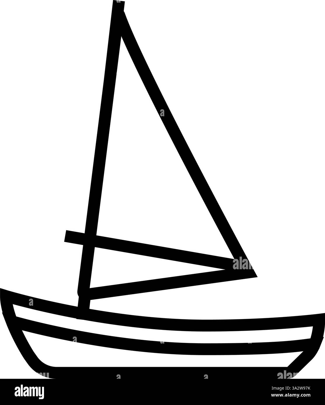 skiff sailing sport line icon vector illustration Stock Vector Image ...