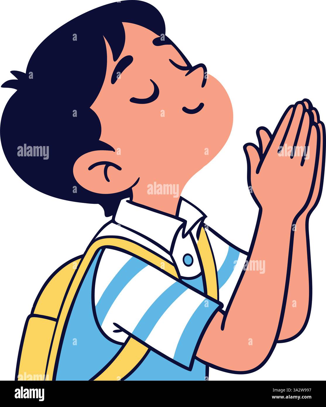 Student Praying with Hands Up Stock Vector Image & Art - Alamy