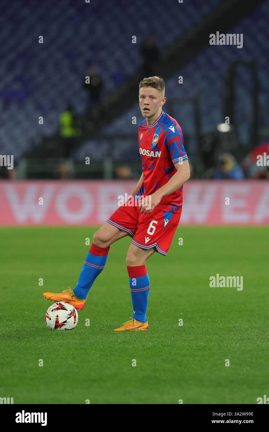 Lukas Cerv of Viktoria Plzen runs with the ball during the Italian ...