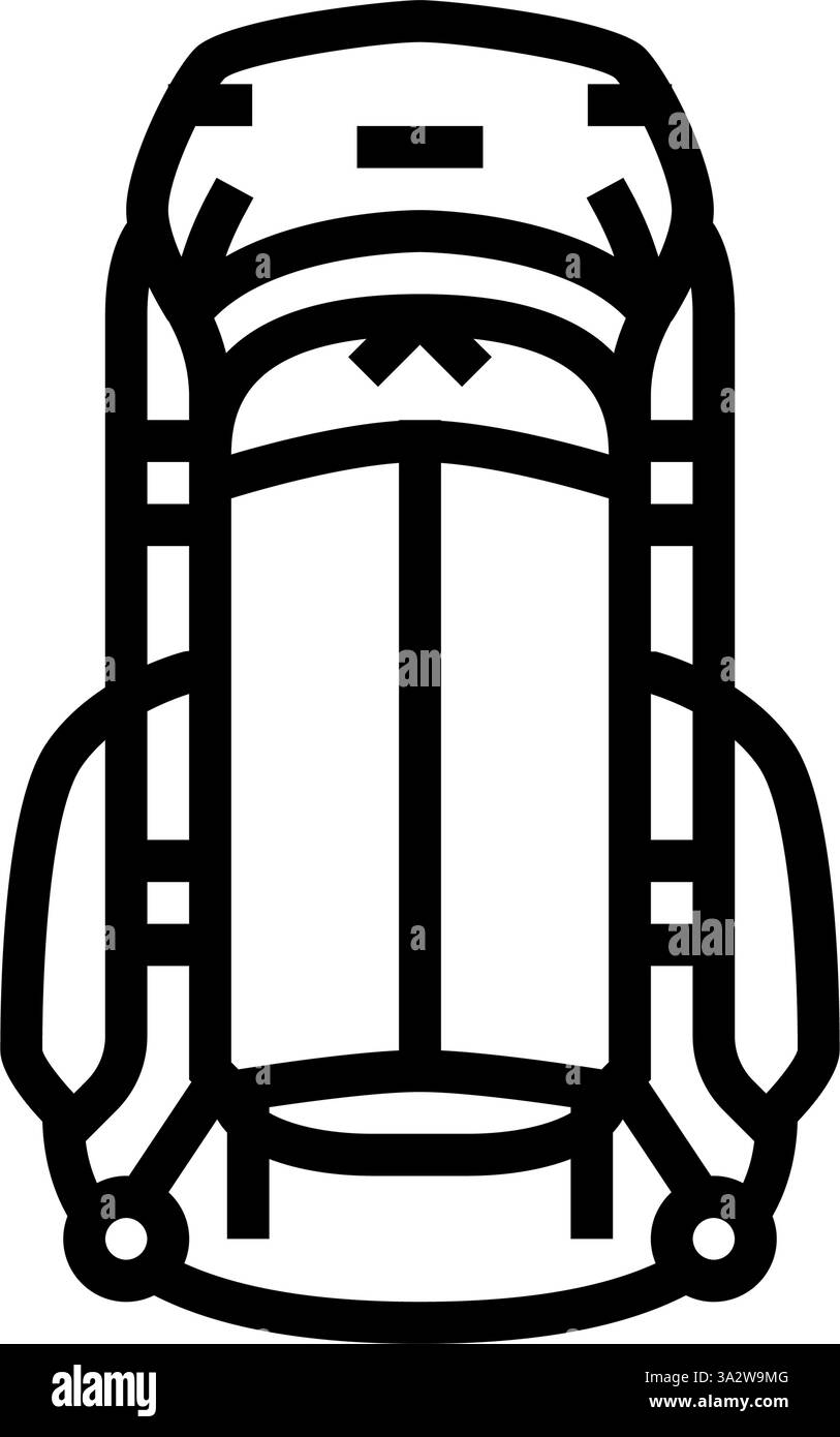 straps hiking backpack line icon vector illustration Stock Vector Image ...