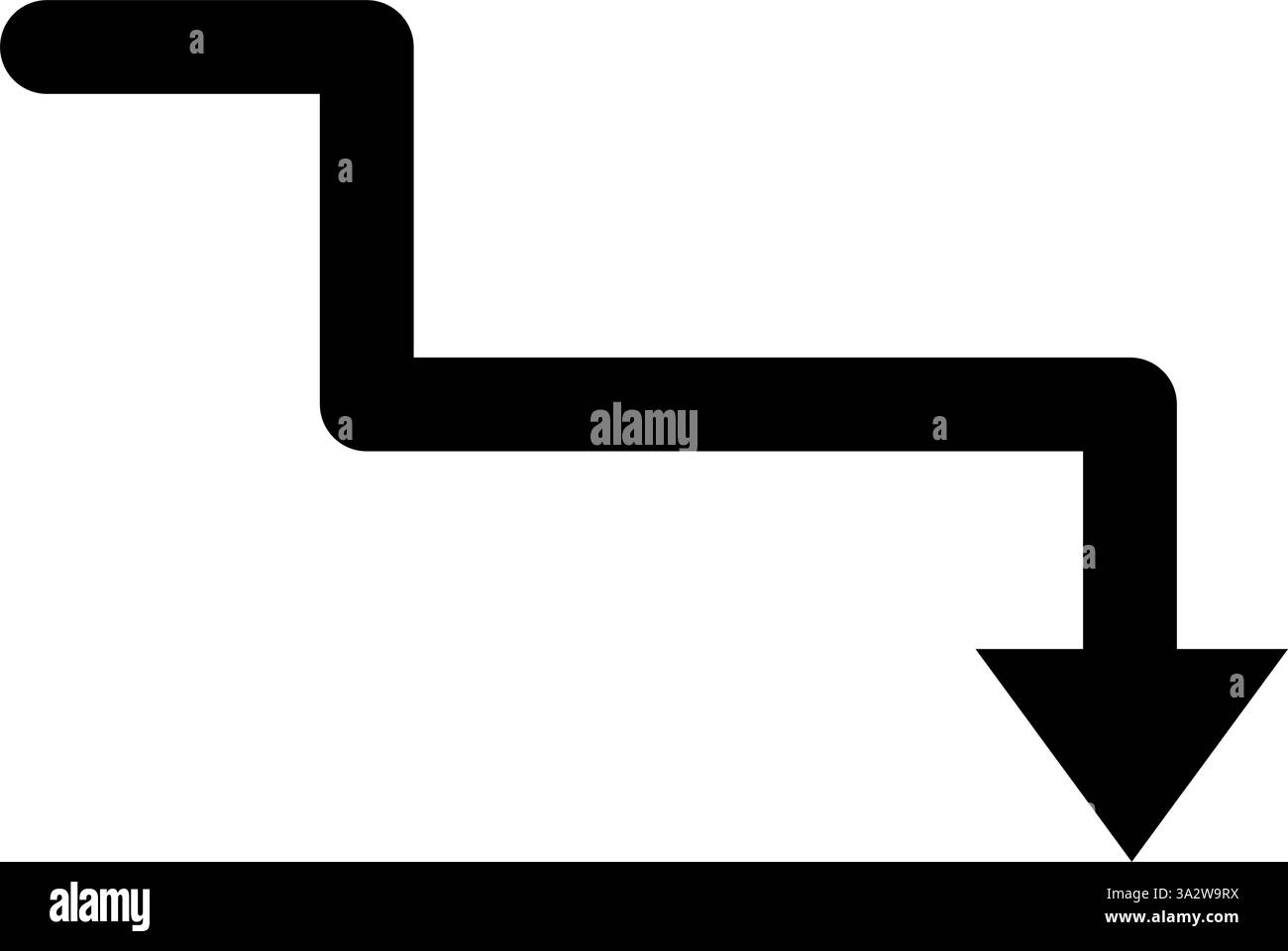 Elbow Arrow Step Down Stock Vector Image & Art - Alamy