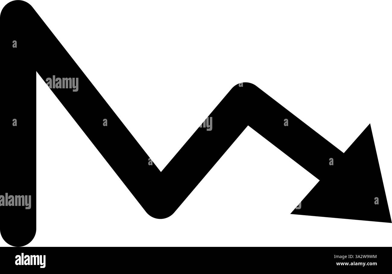 Elbow Arrow Zigzag Down Stock Vector Image & Art - Alamy