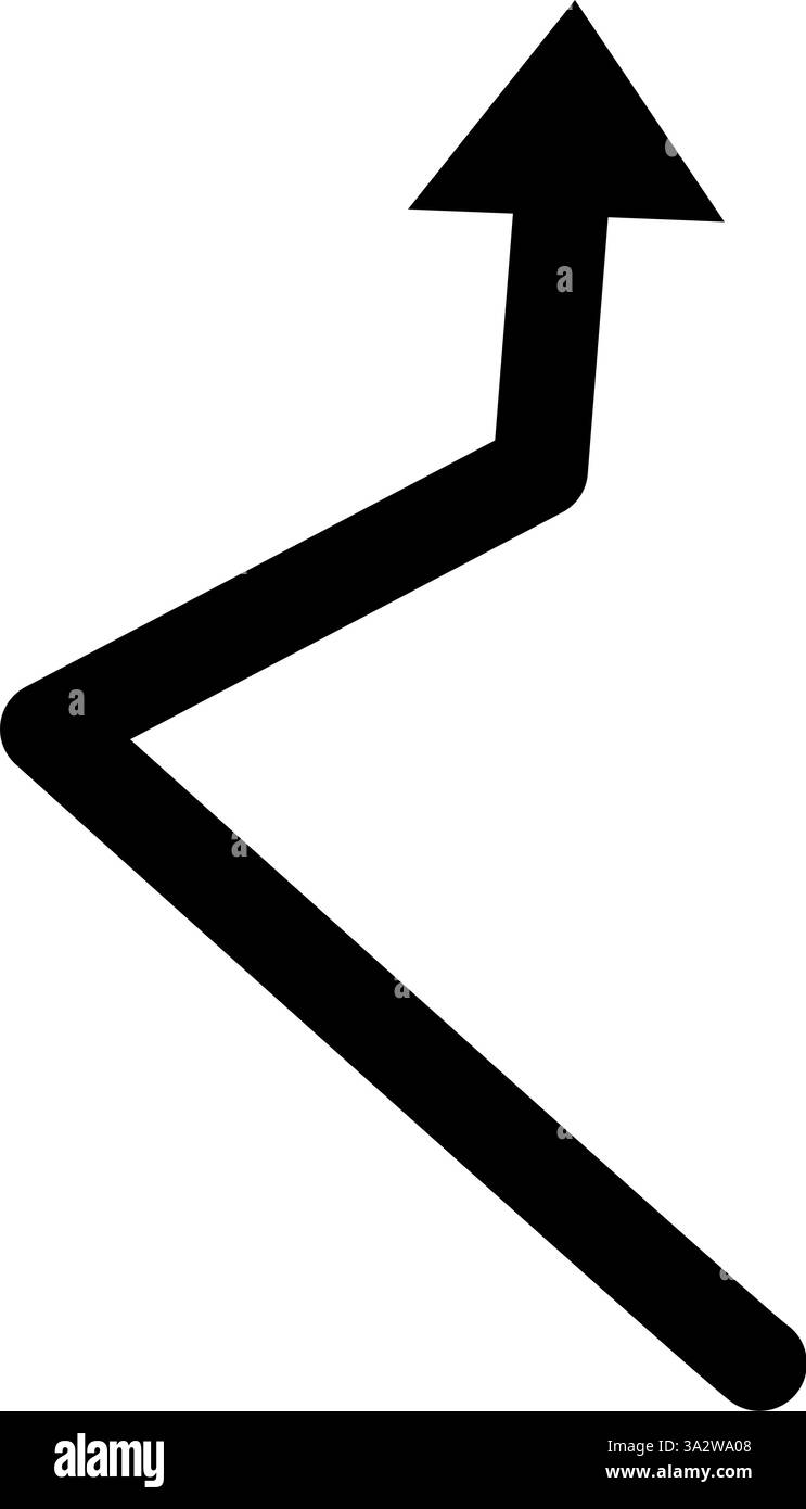 Elbow Arrow Upward Zigzag Stock Vector Image & Art - Alamy