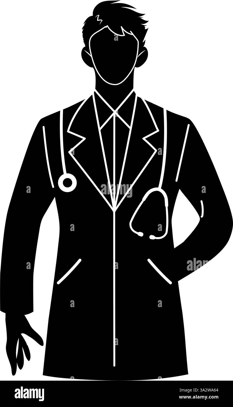 Doctor Silhouette Standing Stock Vector Image & Art - Alamy