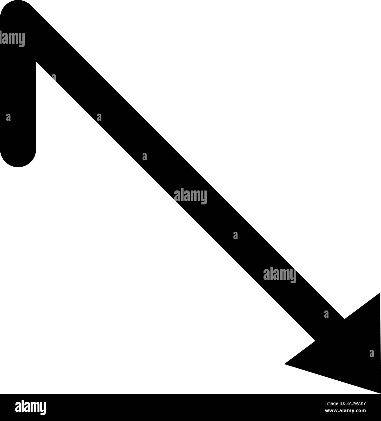 Elbow Arrow Downward Stock Vector Image & Art - Alamy