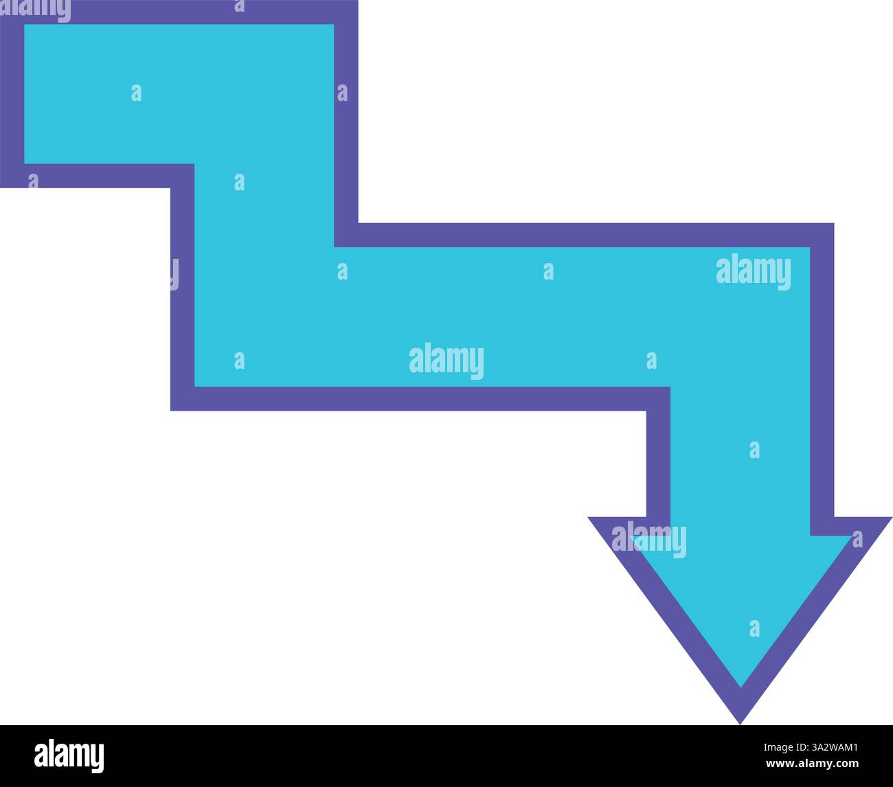 Elbow Arrow Zigzag Downward Stock Vector Image & Art - Alamy