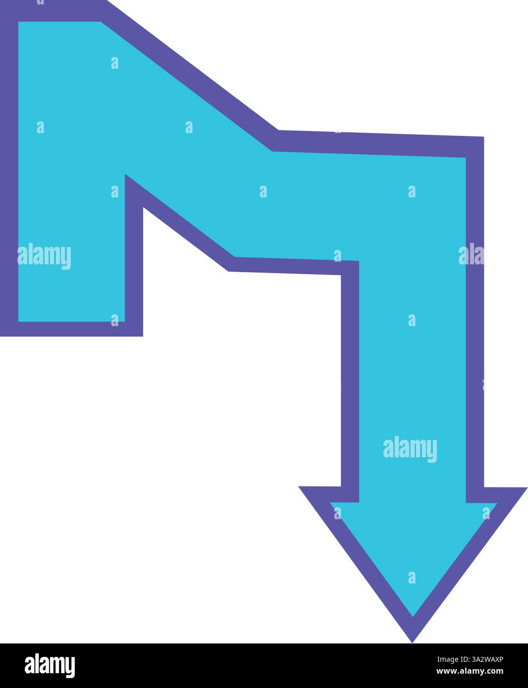 Elbow Arrow Downward Sharp Turn Stock Vector Image & Art - Alamy