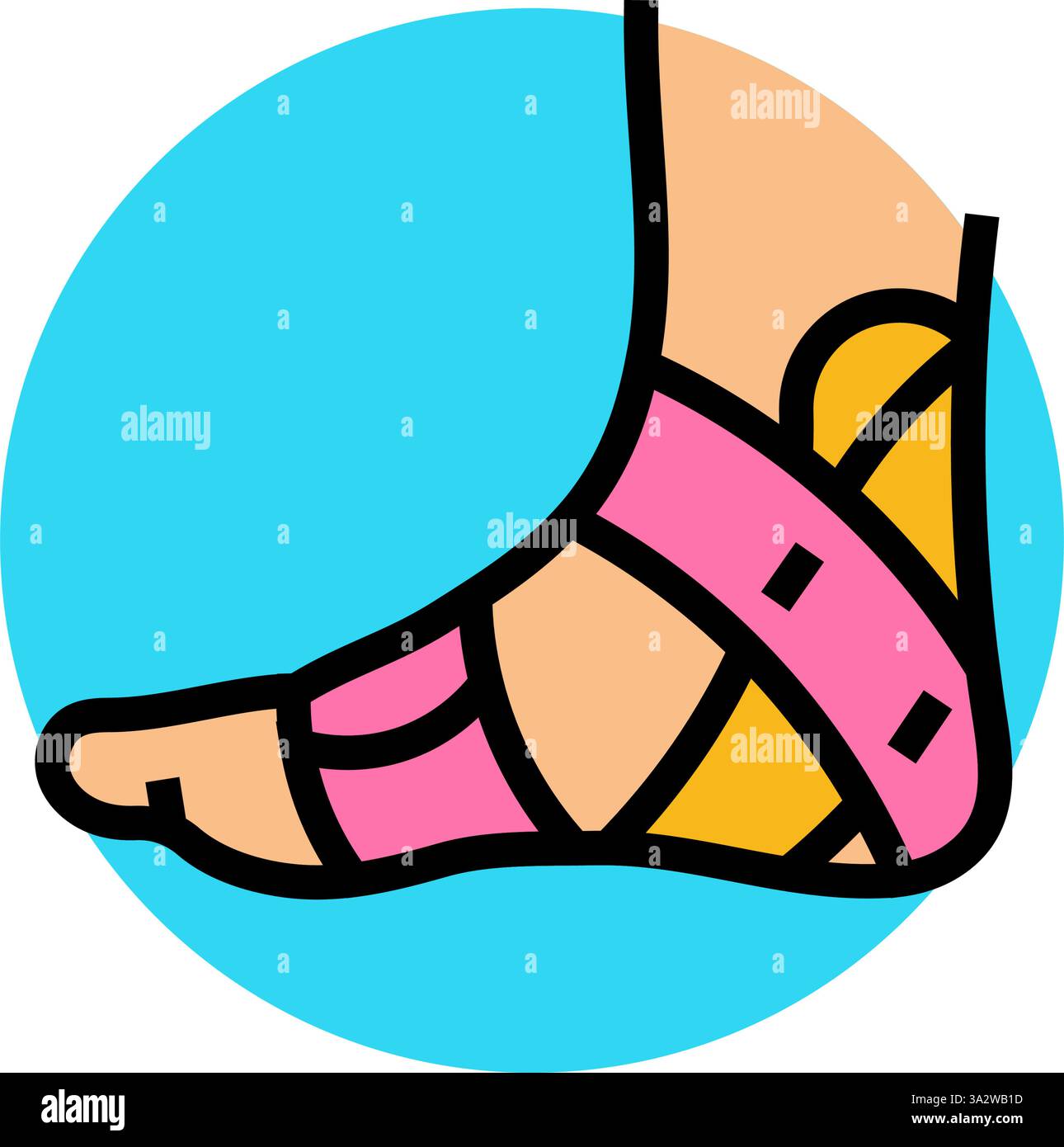 ankle kinesio tape color icon vector illustration Stock Vector Image ...