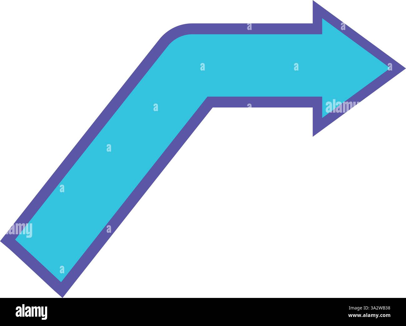 Elbow Arrow Angled Turn Right Sign Stock Vector Image & Art - Alamy