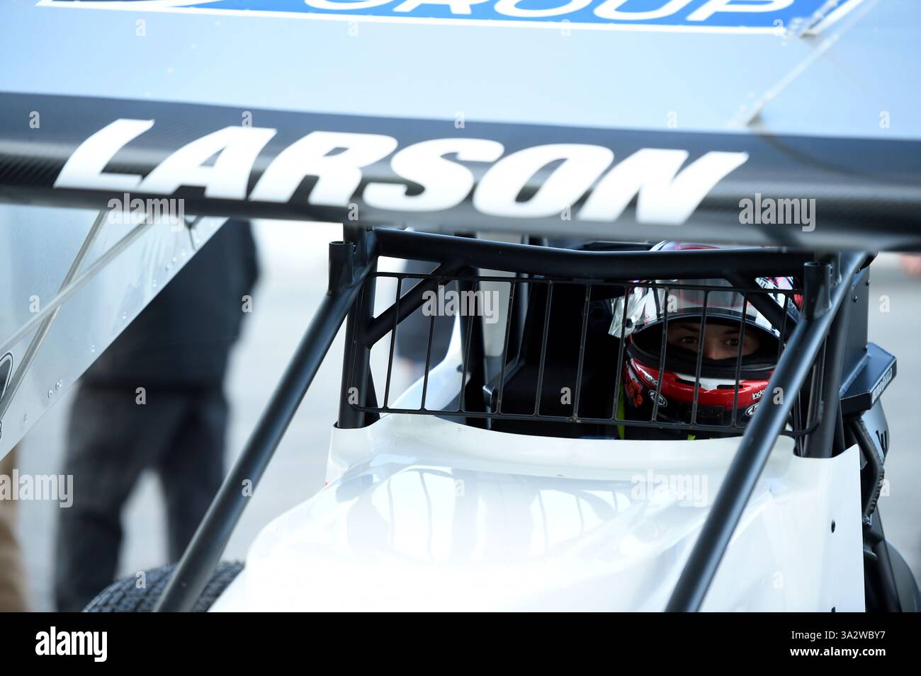 LAS VEGAS, NV - MARCH 13: Kyle Larson (#57 Silva Motorsports) sits in ...