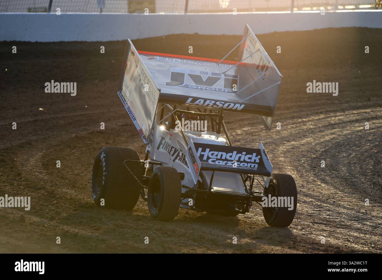 LAS VEGAS, NV - MARCH 13: Kyle Larson (#57 Silva Motorsports) completes ...