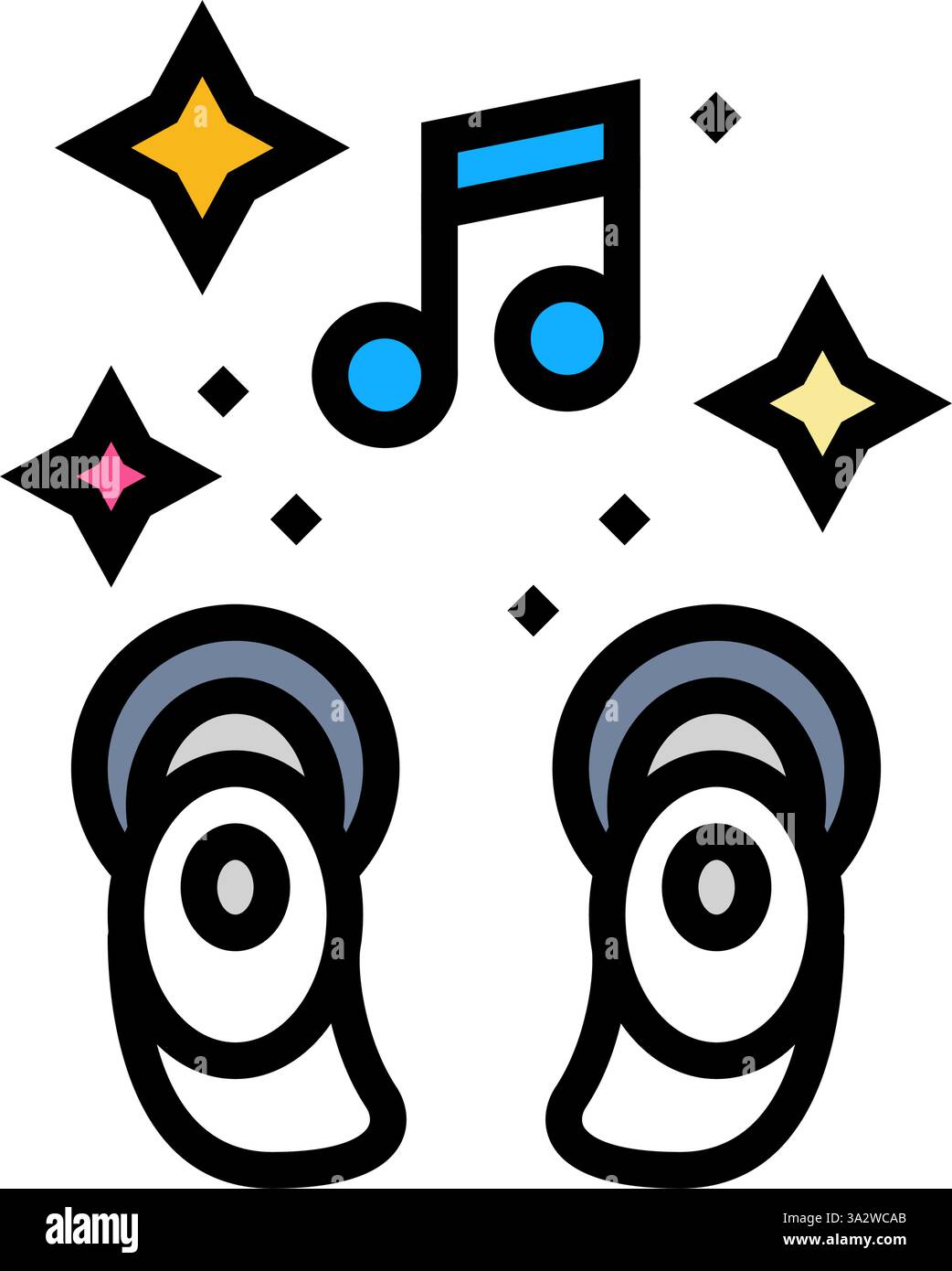 earbuds playing soothing sounds color icon vector illustration Stock ...