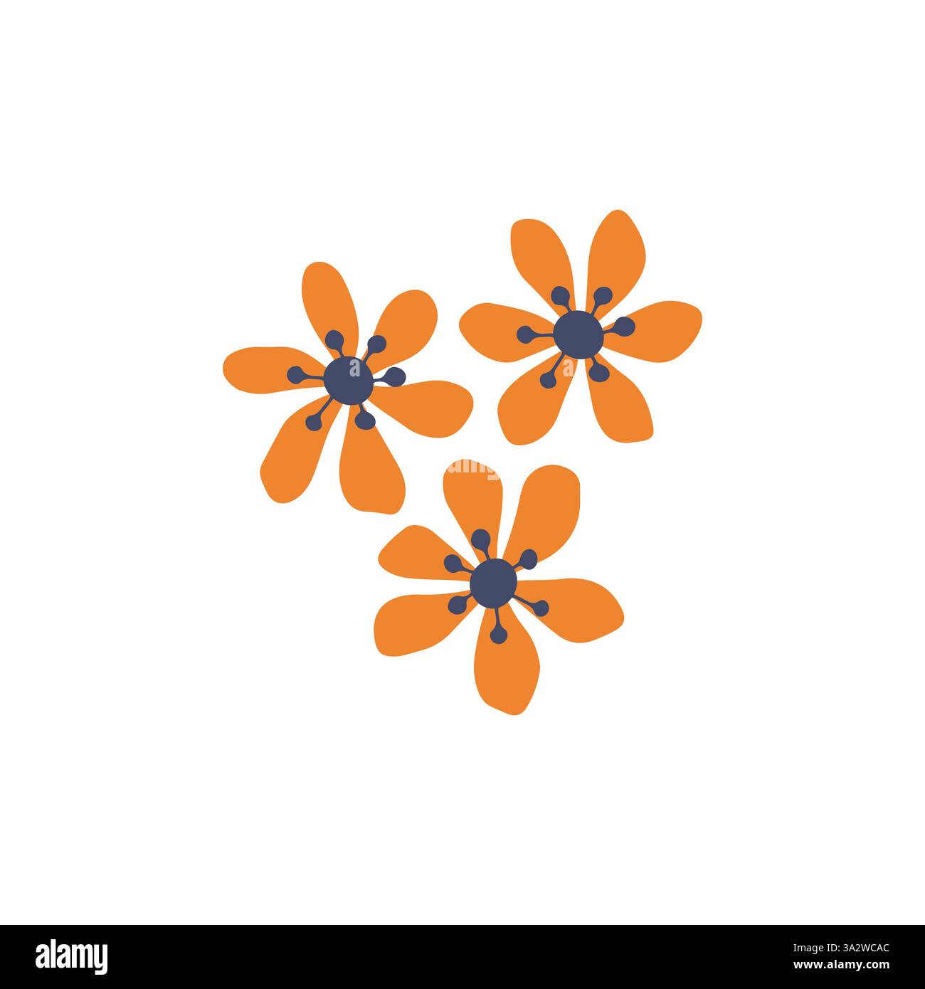 Simple abstract flower drawing, floral art Stock Vector Image & Art - Alamy