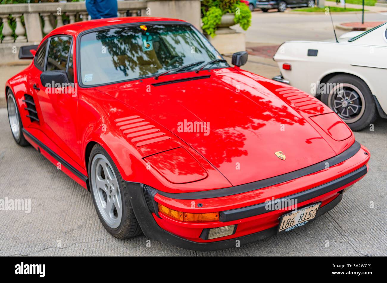 Chicago, Illinois - September 29, 2024: Porsche 930 turbo or 911 red ...