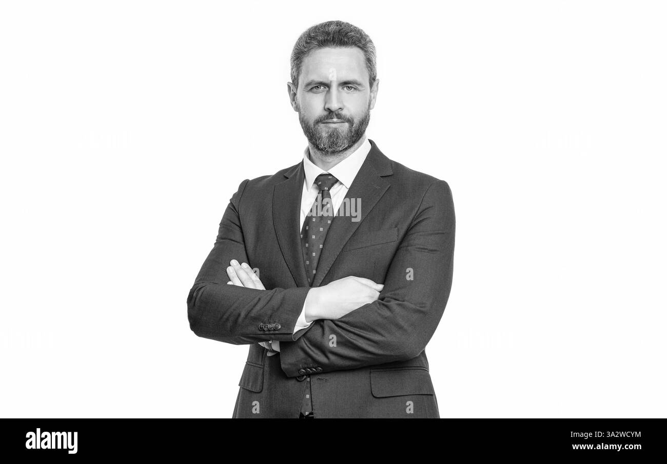 Business success. Successful CEO in suit. Confident entrepreneur ...