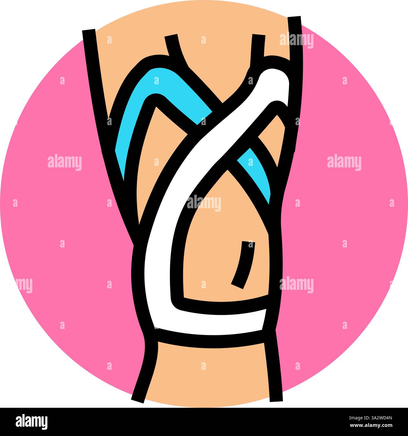 knee kinesio tape color icon vector illustration Stock Vector Image ...