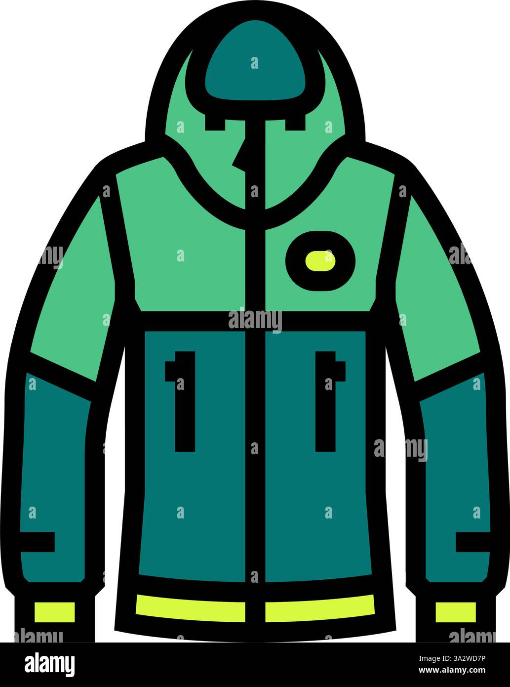 lightweight rain jacket ultralight trekking color icon vector ...