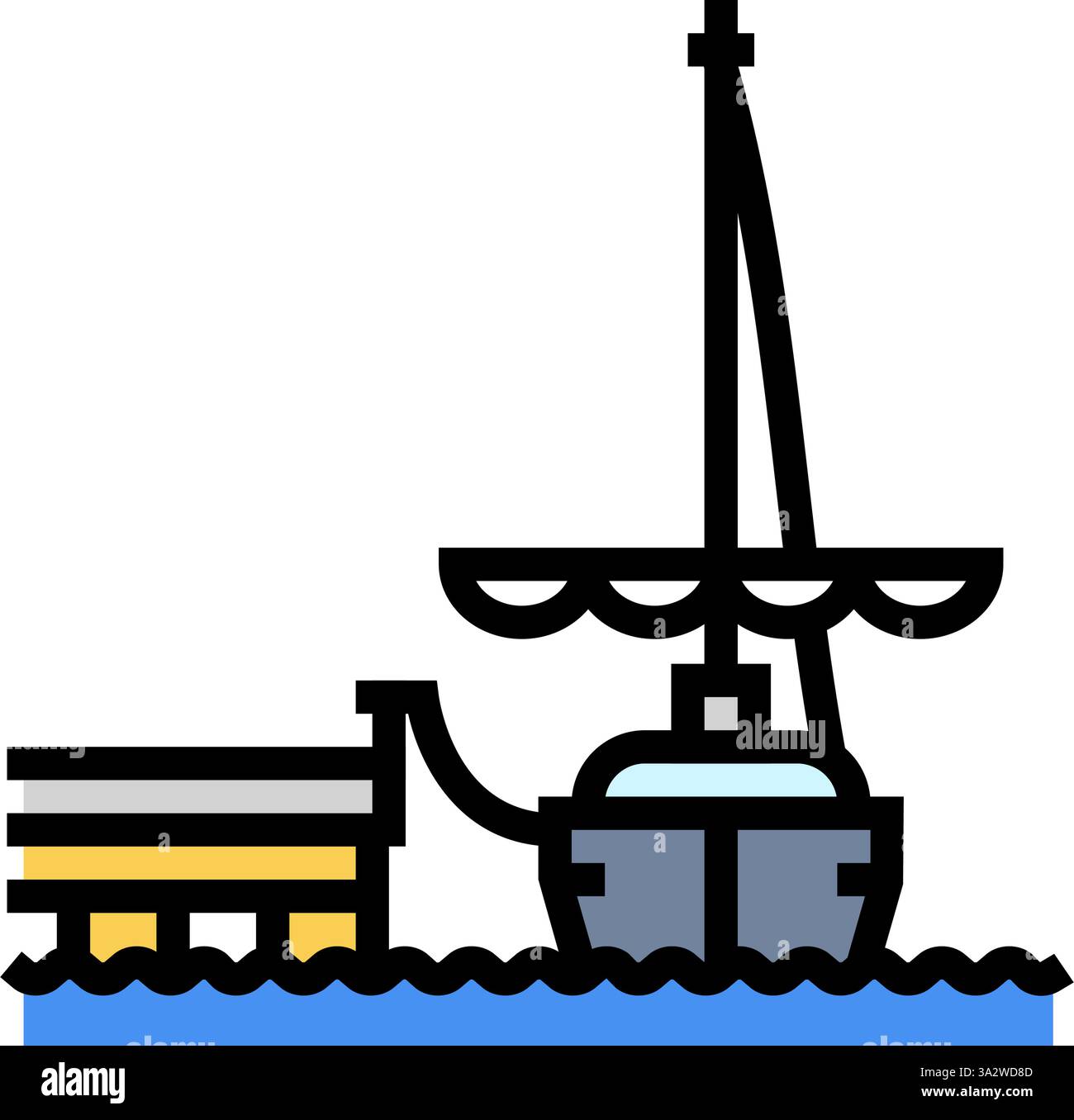 marina dock sailing sport color icon vector illustration Stock Vector ...