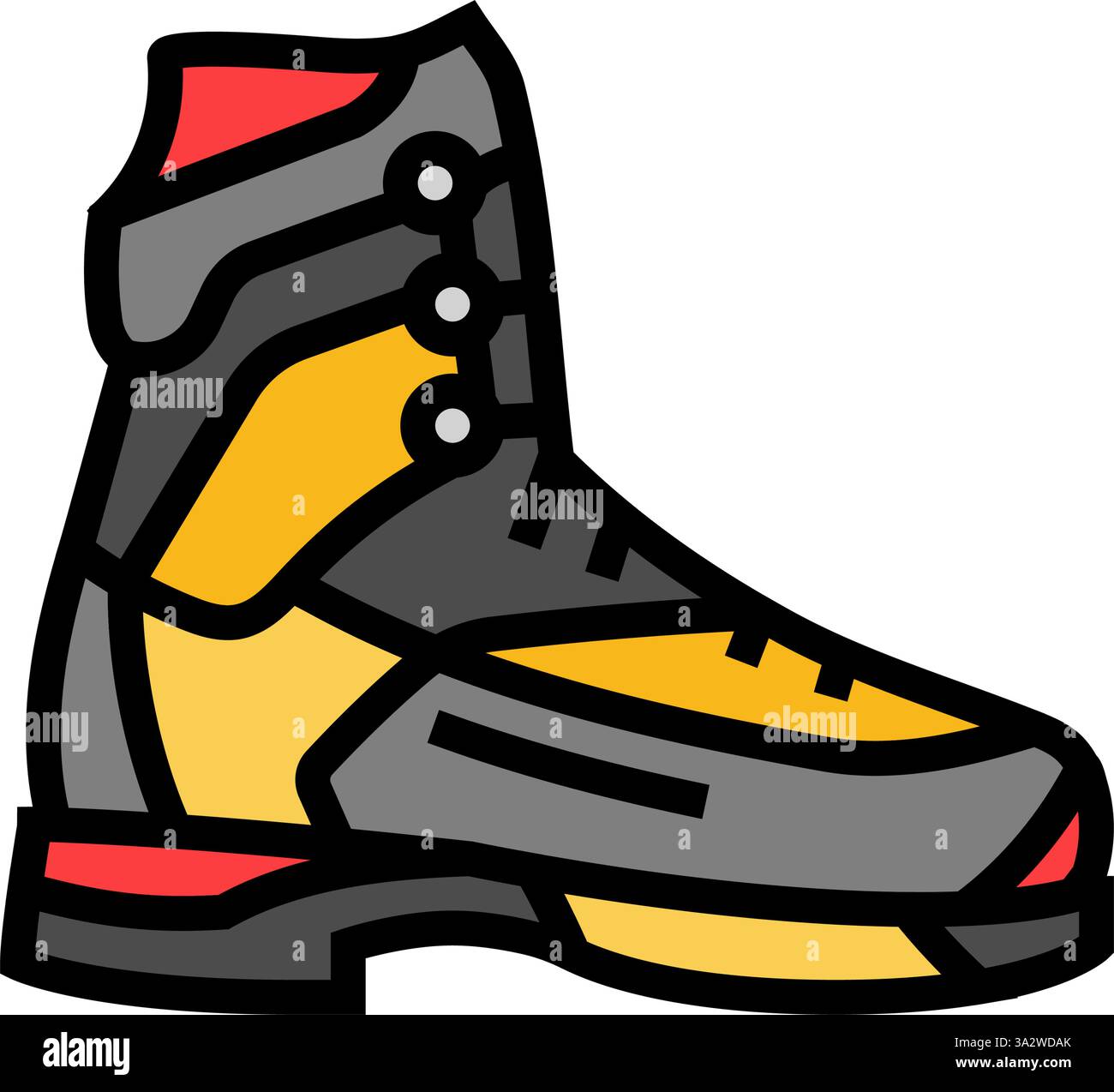 mountaineering boots footwear tourism color icon vector illustration ...