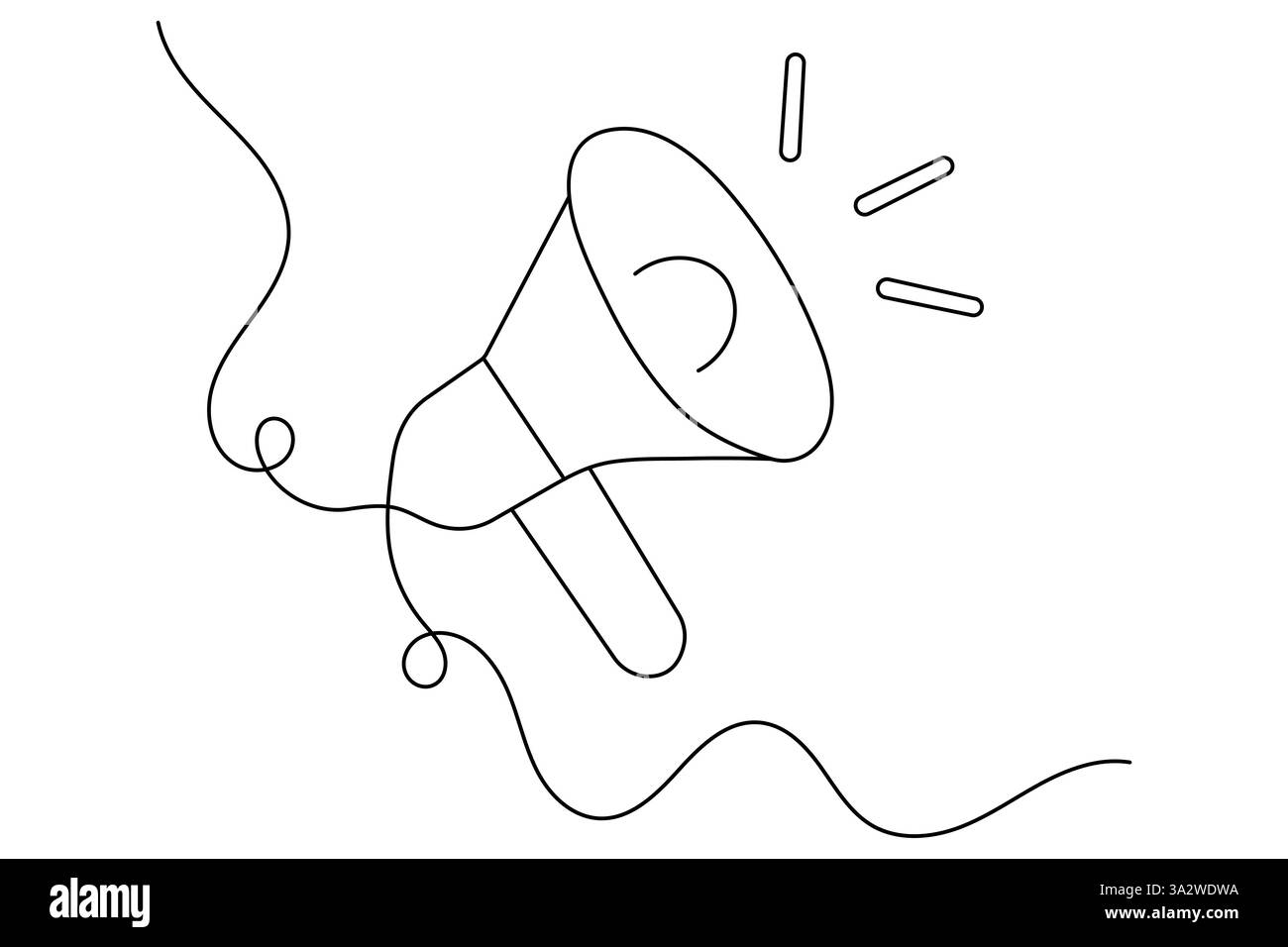 Megaphone one line art Stock Vector Images - Alamy