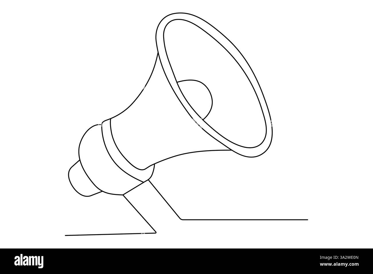 Continuous one line megaphone drawing of speaker horn vector icon Stock ...