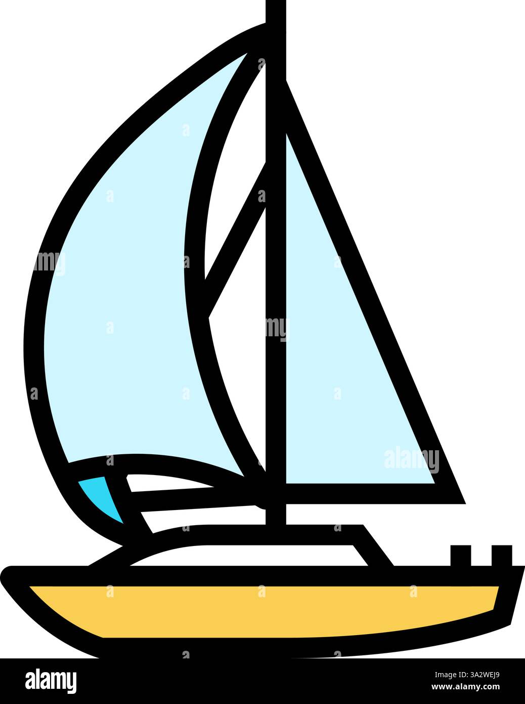 spinnaker sail sailing sport color icon vector illustration Stock ...
