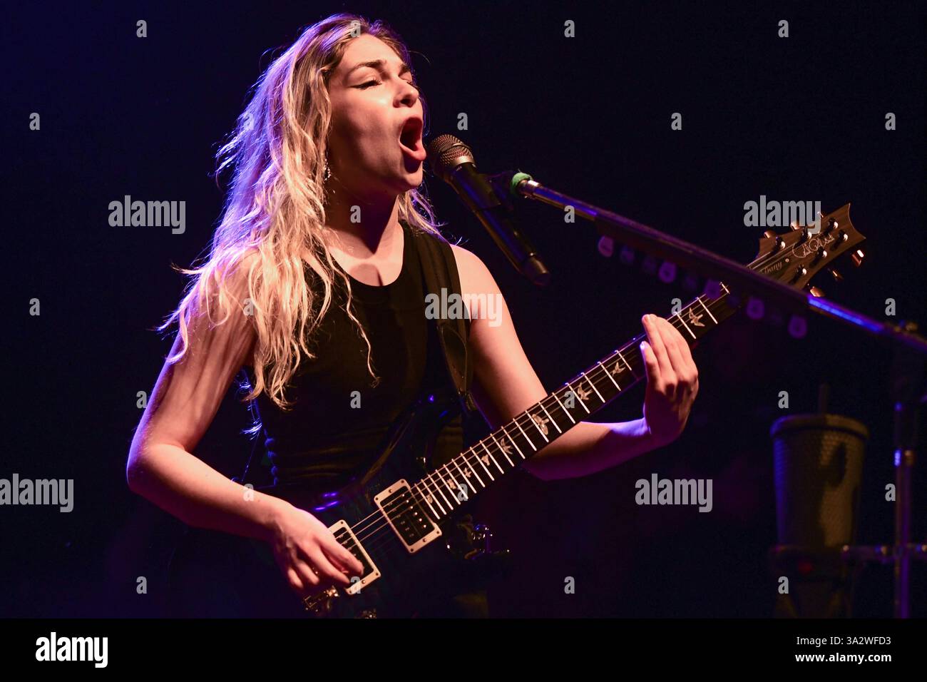 Buenos Aires (13th Mar 2025). Mexican rock band The Warning, performing ...