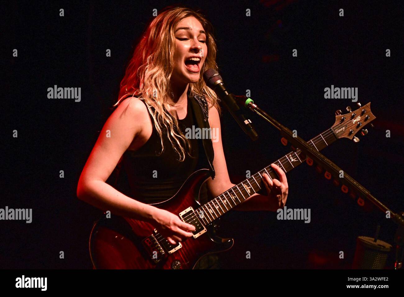 Buenos Aires (13th Mar 2025). Mexican rock band The Warning, performing ...