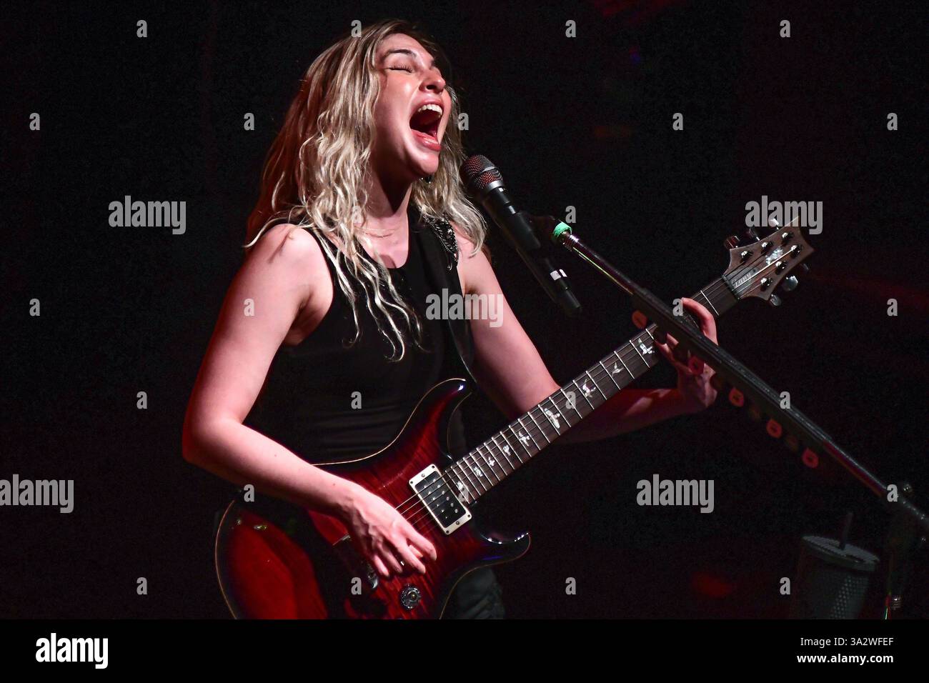 Buenos Aires (13th Mar 2025). Mexican rock band The Warning, performing ...