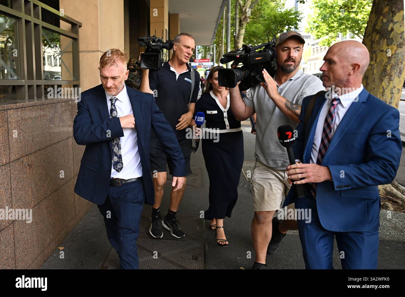 Melbourne, Australia. 14th Mar, 2025. James Latchford (left) departs ...